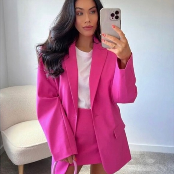 Zara | Jackets & Coats | Zara Silk Satin One Button Blazer | Poshmark